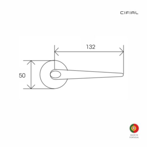 Par Puxador Roseta "Eclipse Cónica" c/ Entradas - Cromado Fosco