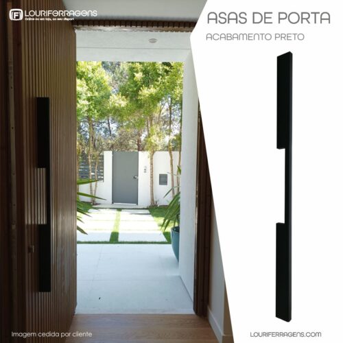 Puxador/Asa Porta Reta/SM 60x20 (1000-2000mm) Preto